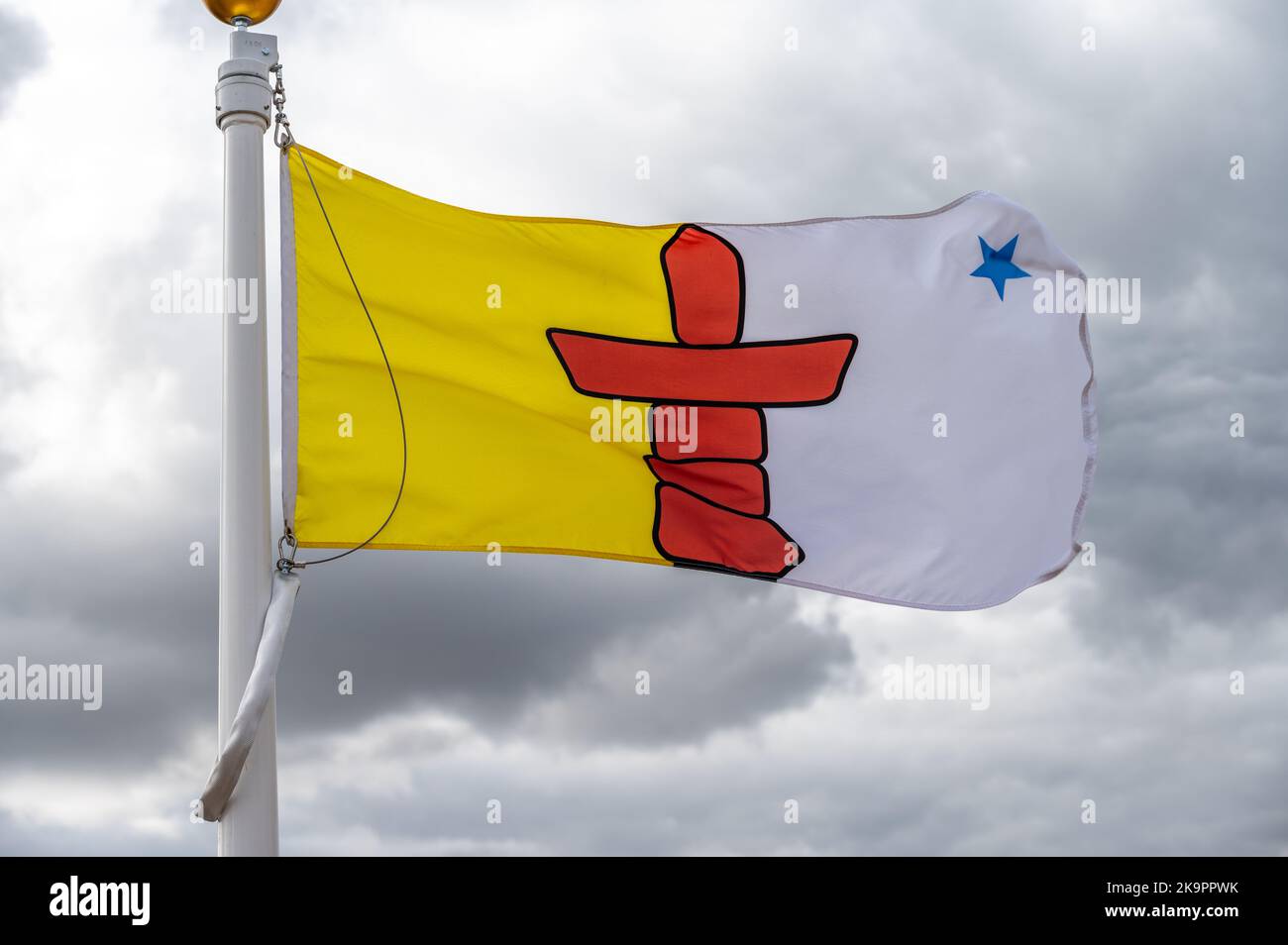 Flag of Nunavut waiving on a cloudy Canadian day Stock Photo - Alamy