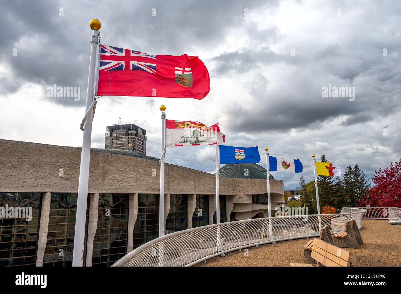 Canadian provincial flags at the Canadian Museum of History Stock Photo ...