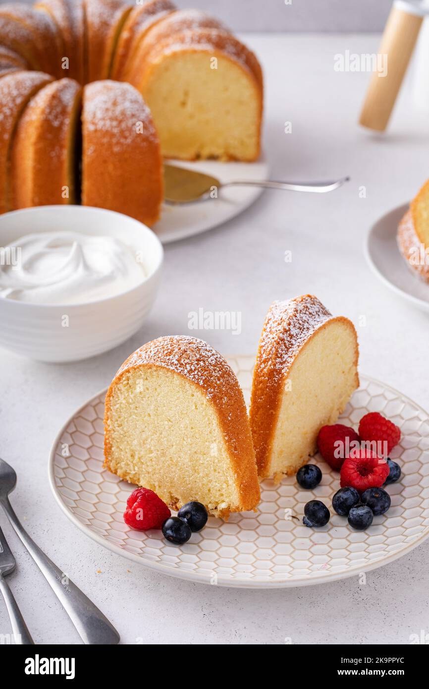 Pound cake, traditional vanilla or sour cream flavor Stock Photo - Alamy