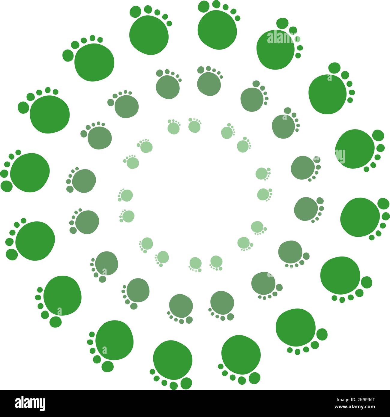 Abstract design in green colors. Environmental motifs. Cartoon style ...