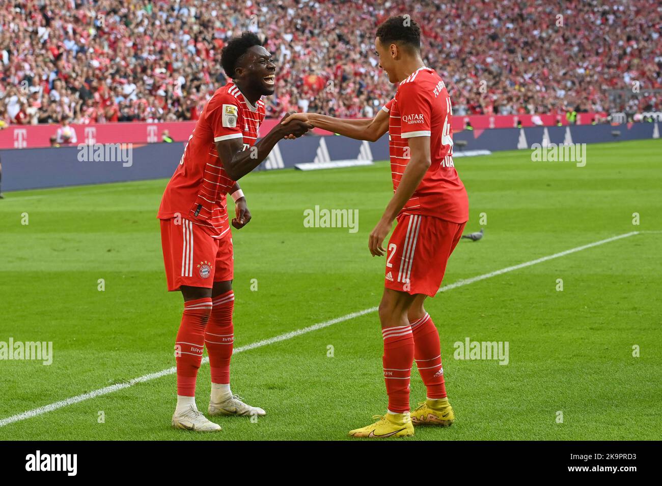 Munich, Germany. 29th Oct, 2022. goaljubel Jamal MUSIALA (FC Bayern ...