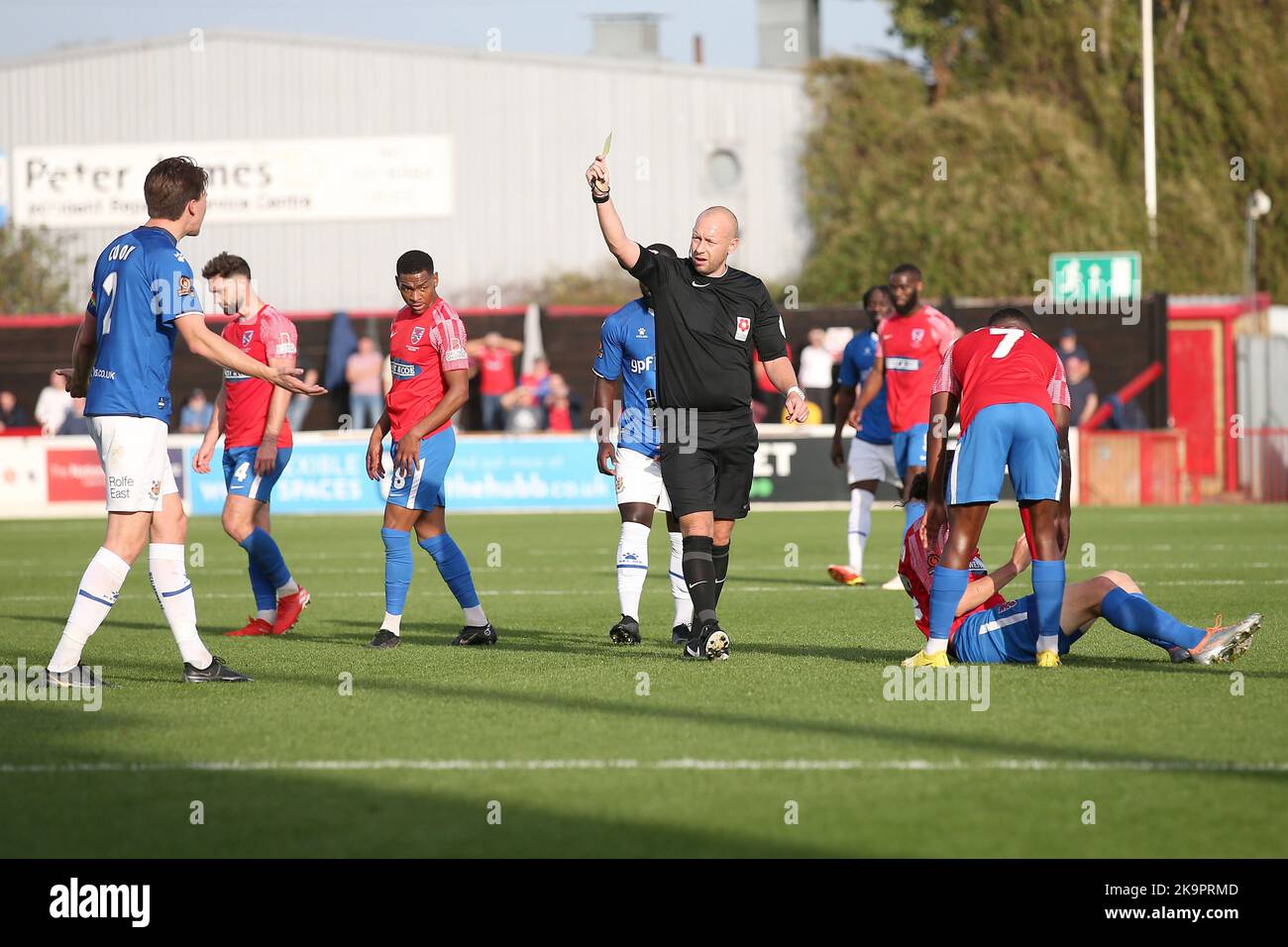 Jack Cook of Wealdstone receives a yellow card during Dagenham ...