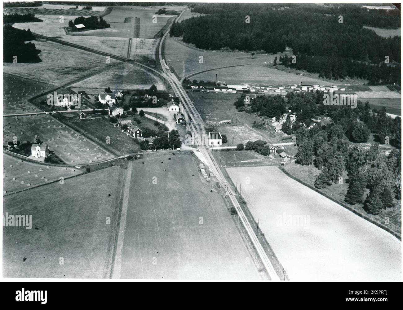 Norsholm - Bersbo Railway, NBJ. Aerial photo over Ringstorp Stock Photo ...