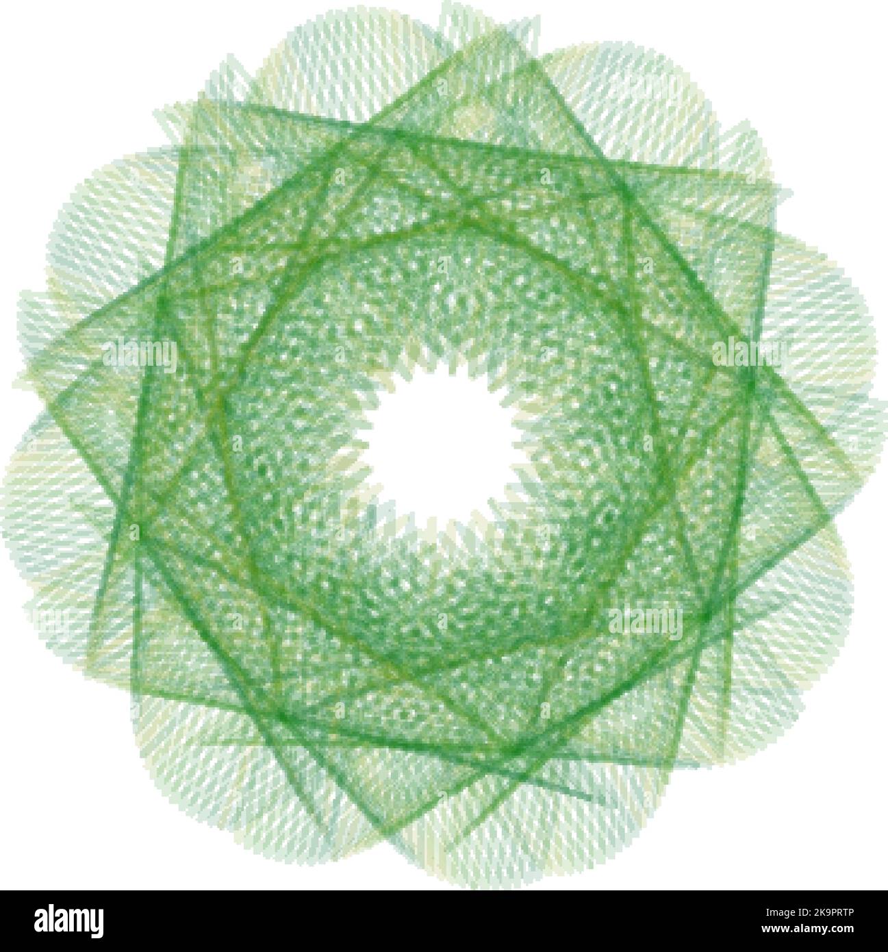 Abstract decorative floral spirograph circular element. Vector shape ...