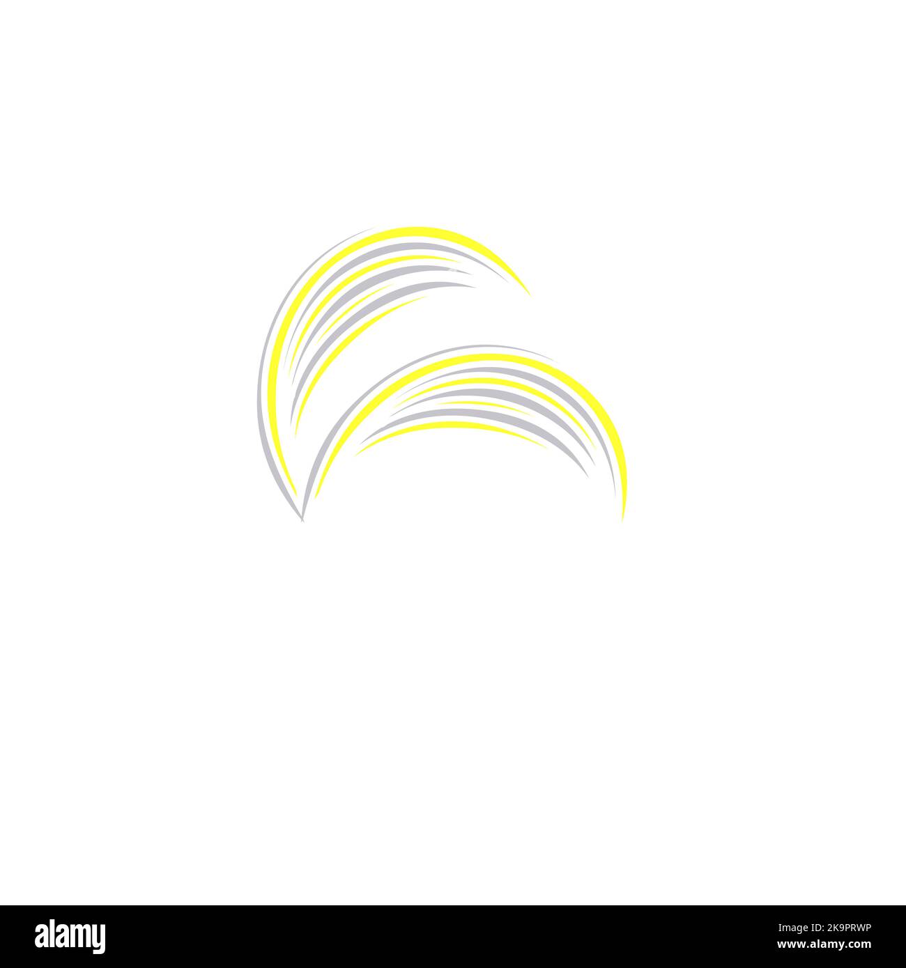 Abstract vector shape of the stripes in grey and yellow colors. Design ...