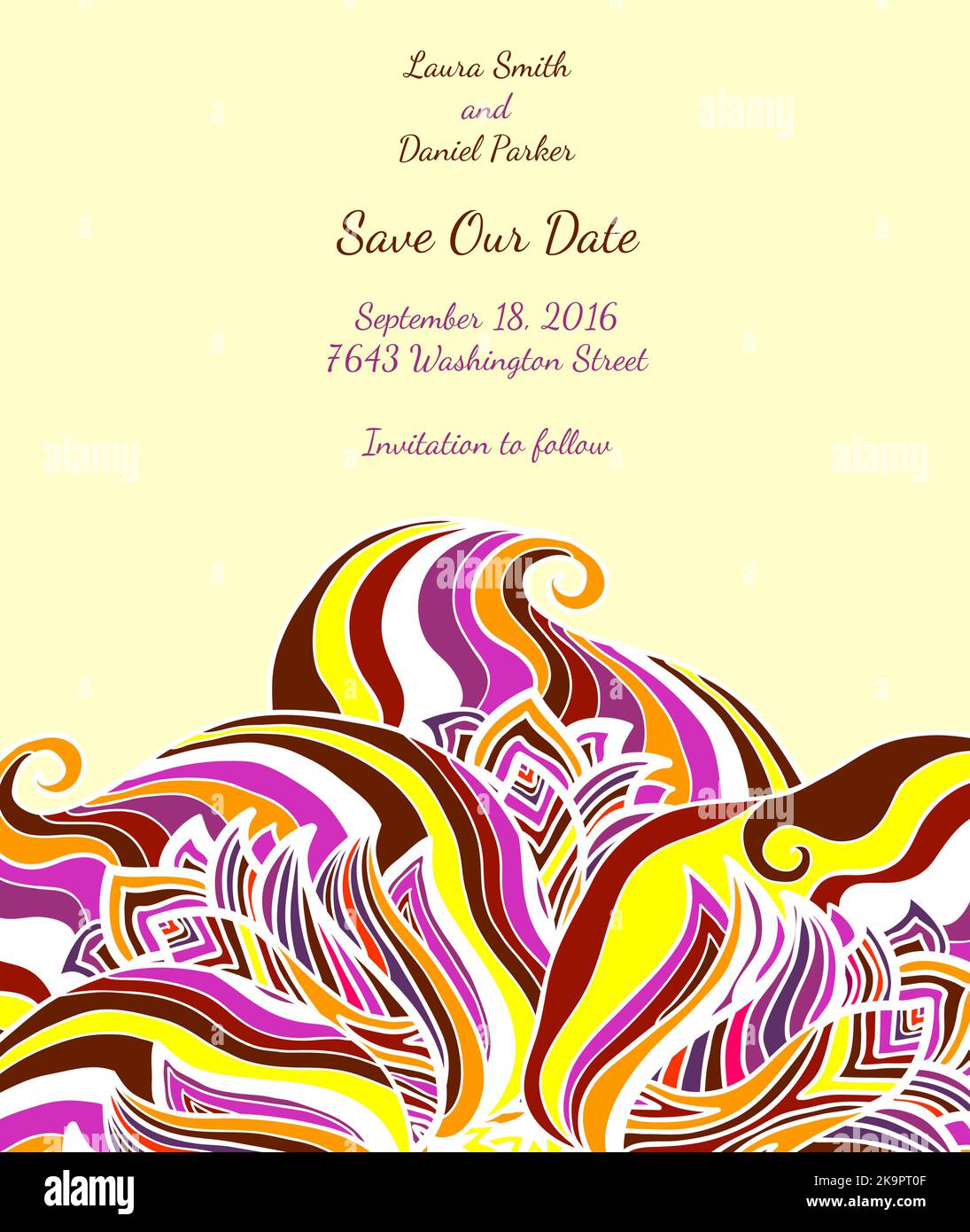 Creative colorful decorative design for invitations template Stock ...