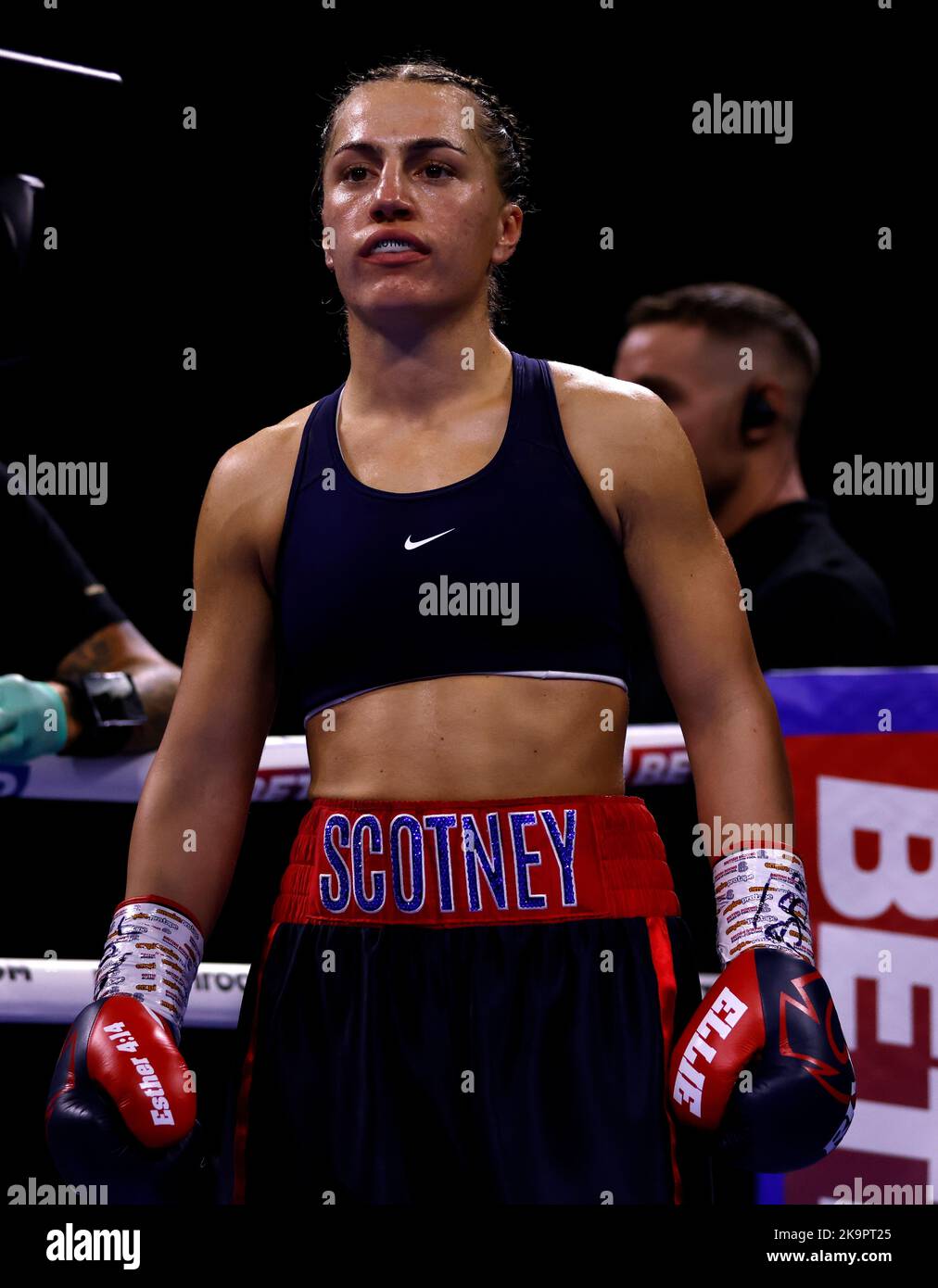 Ellie Scotney in the ring ahead of her European super-bantamweight ...