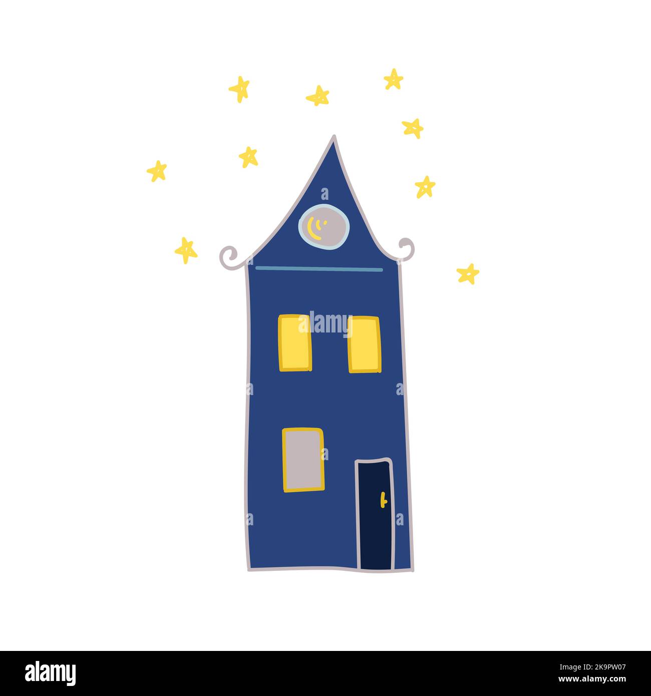 Vector illustration of house building in cartoon style Stock Vector ...