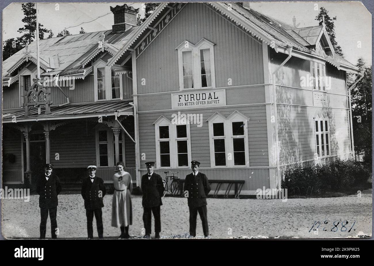 Furudal station with staff Stock Photo - Alamy