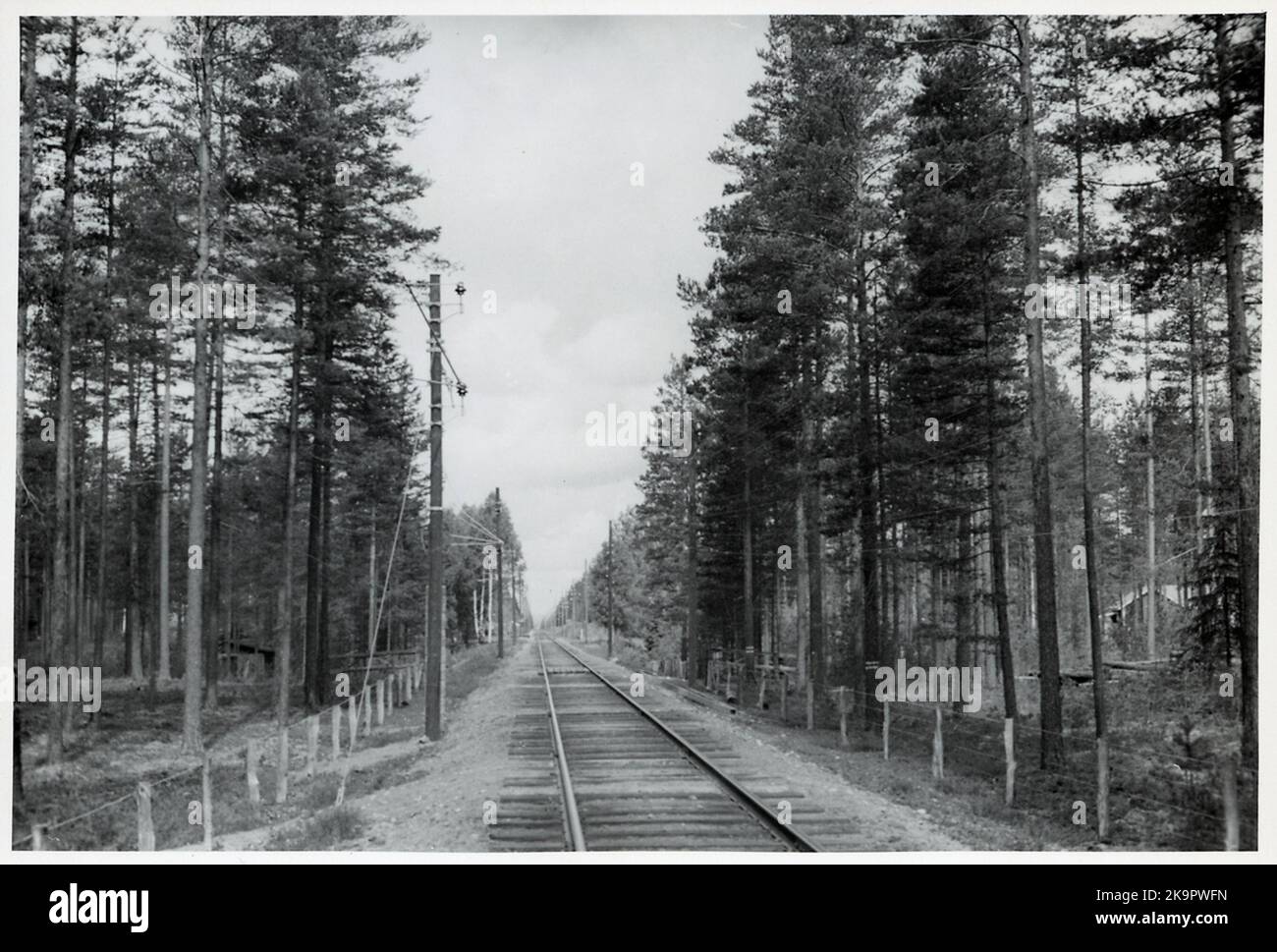 On the line between Charlottenberg and Border Sweden/Norway Stock Photo ...