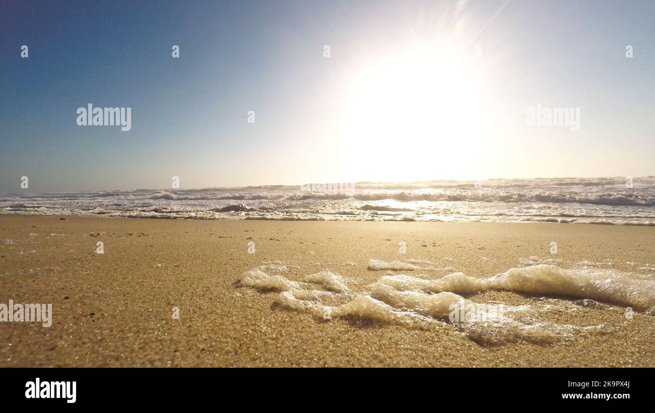 Windy afternoon on the beach near the atlantic ocean Stock Photo - Alamy