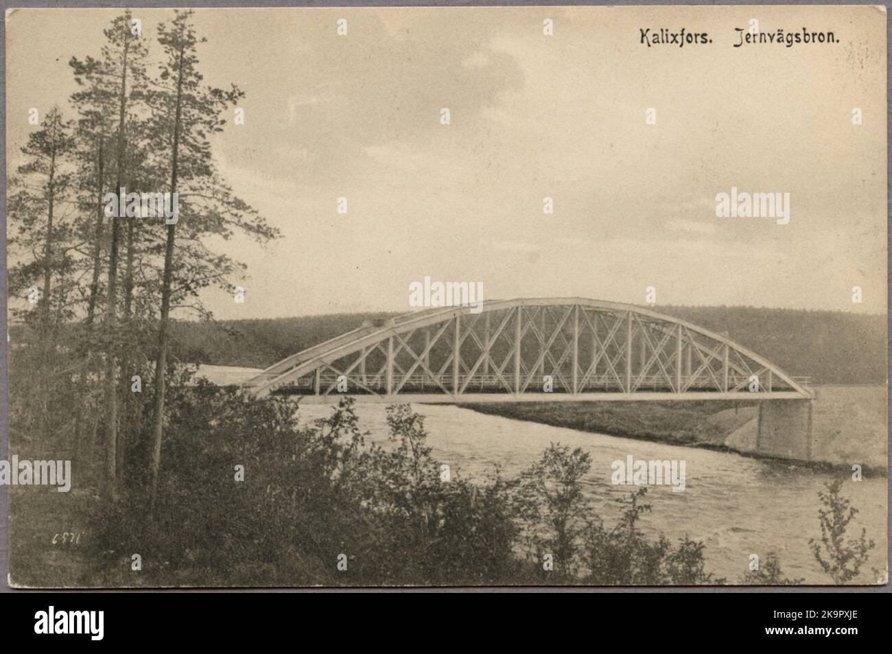 The railway bridge over the Kalix River at the Kalixfors Bridge Stock ...