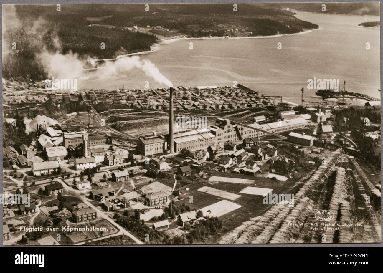 Aerial photo over Köpmanholmen Stock Photo - Alamy