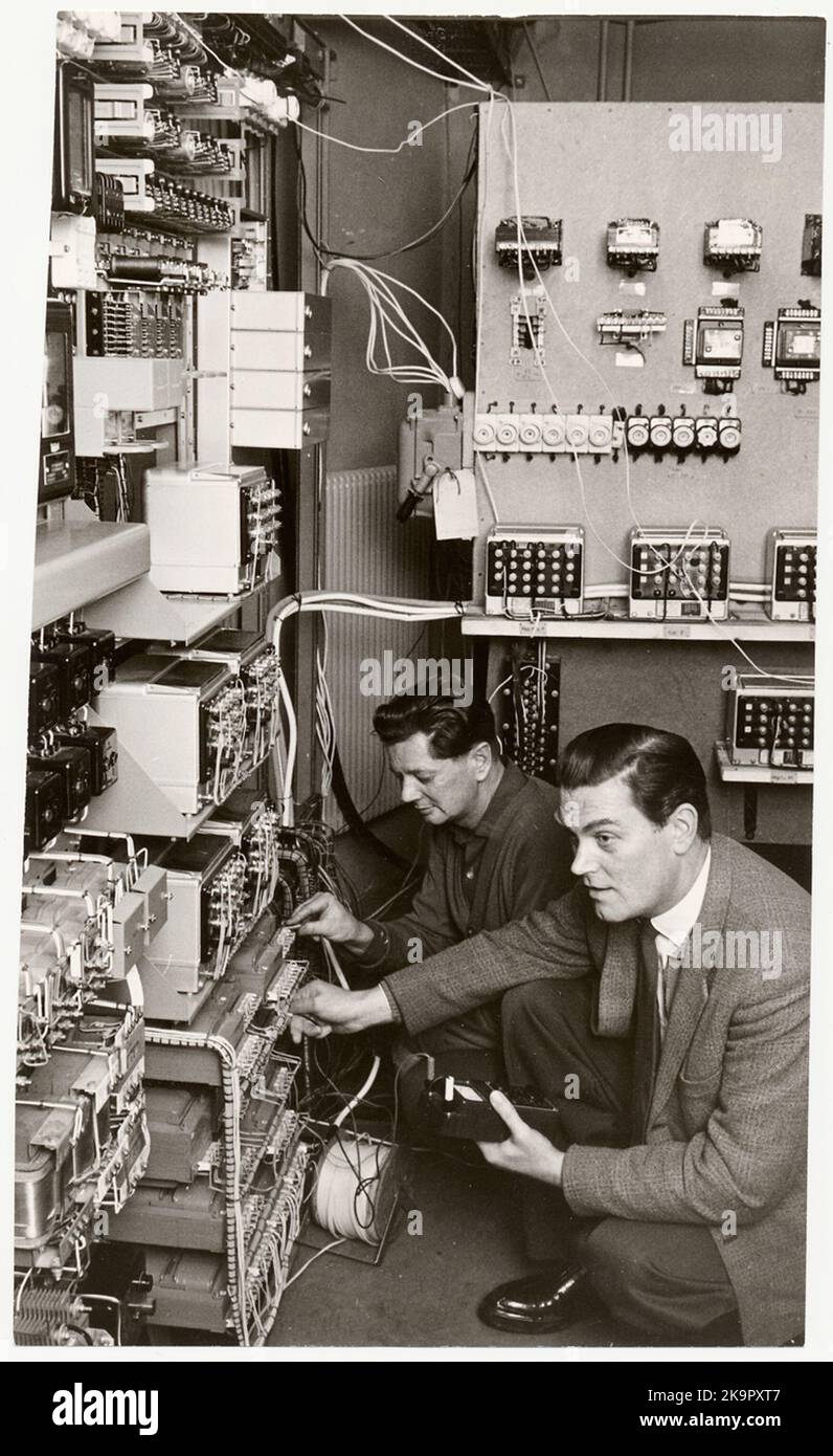 Measurements in the switchgear's relay room in Eskilstuna Stock Photo ...