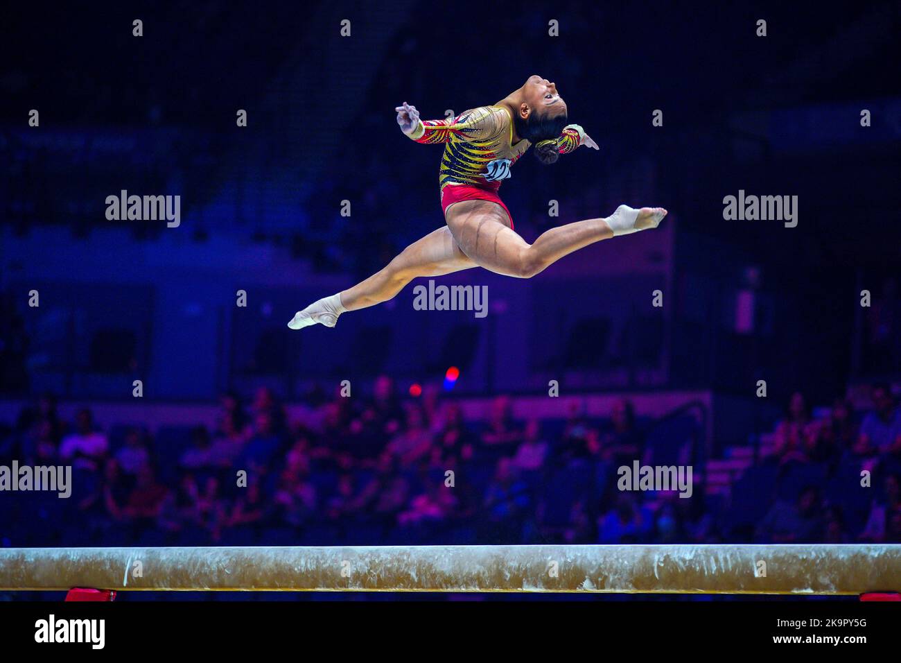 Belgium's Jutta Verkest competes on the beam during day one of the FIG ...