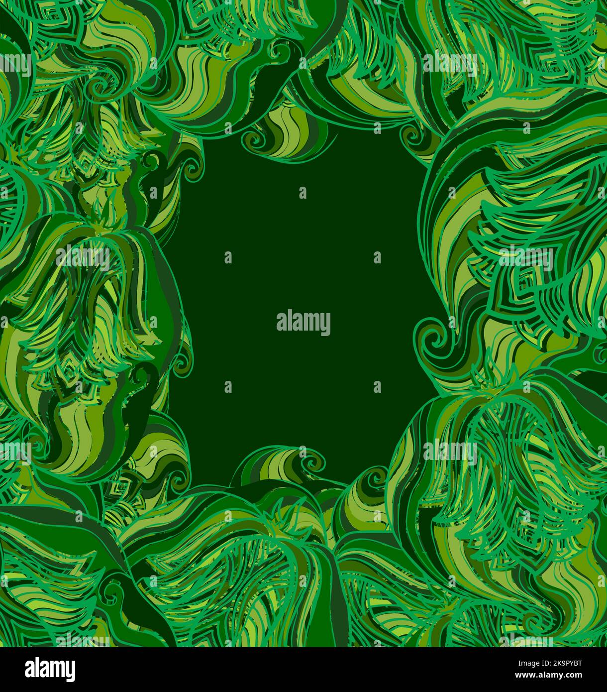 Hand drawn vector illustration. Vintage frame with curly decorative ...