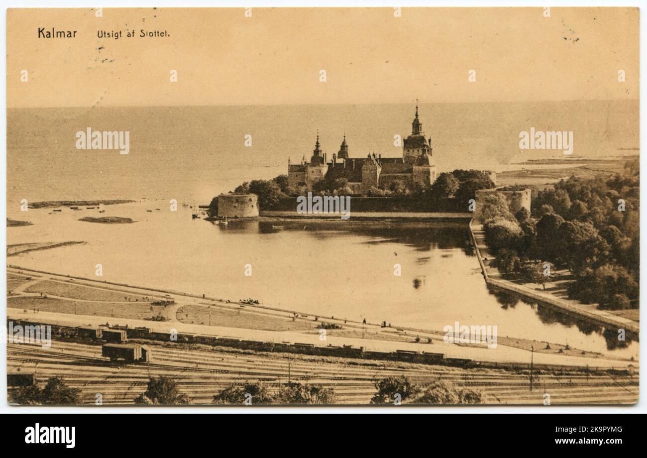 View of the yard at Kalmar Central and Kalmar Castle Stock Photo - Alamy