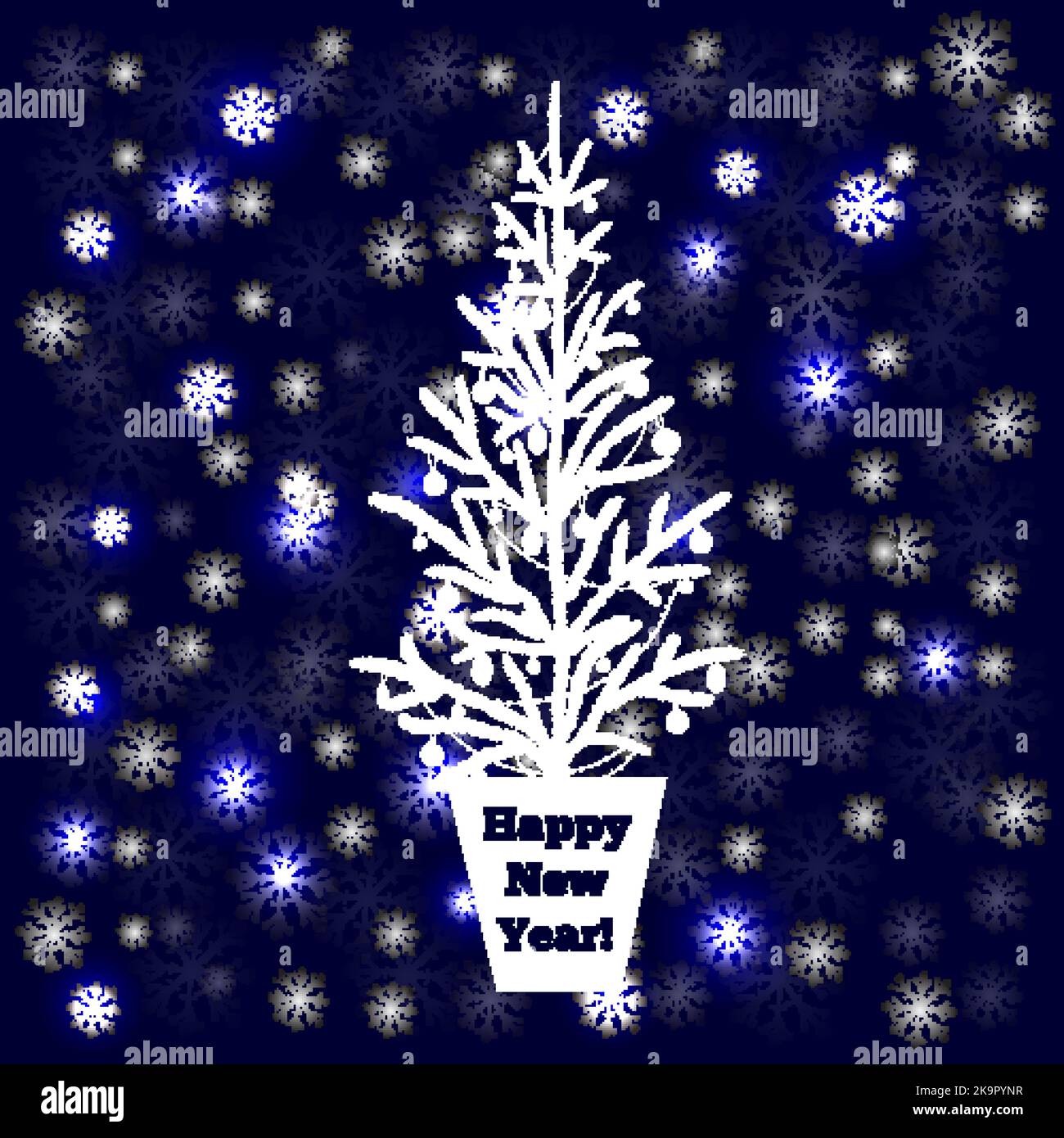 Christmas tree. New year card design template Stock Vector Image & Art ...