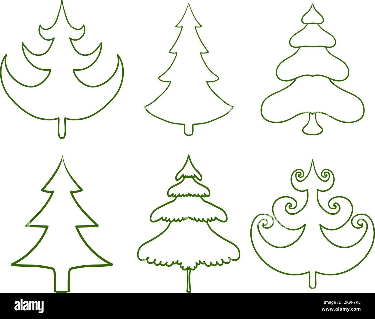 Christmas trees. New year card design templates Stock Vector Image ...