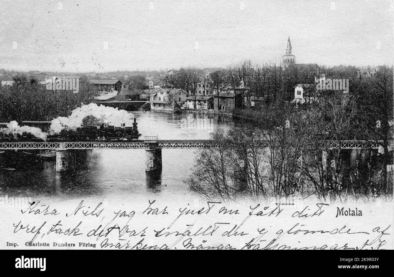 Bridge over Motala stream Stock Photo - Alamy
