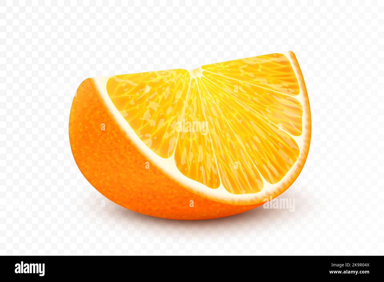 Juicy orange slice isolated on white background. Realistic vector 3d ...