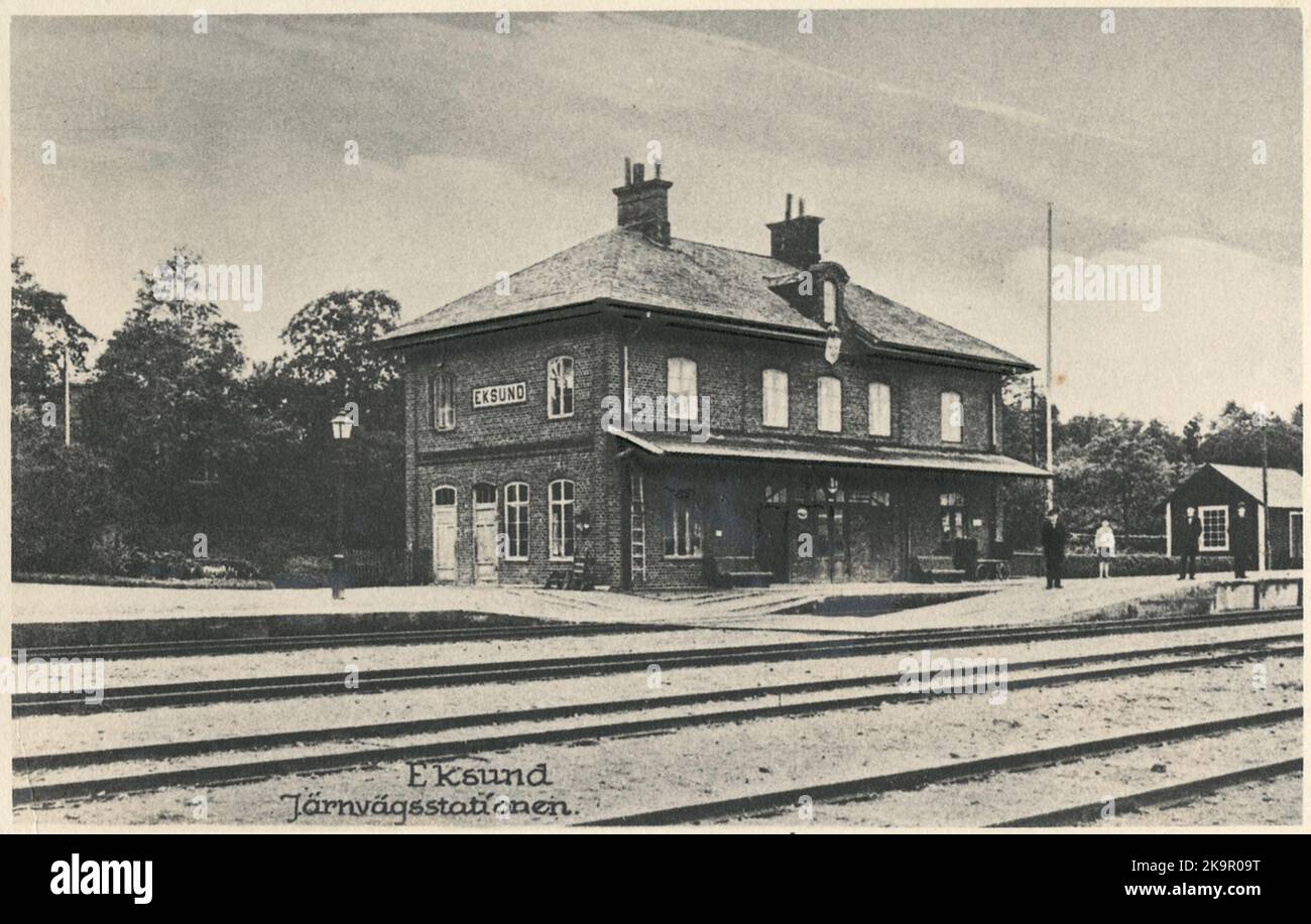 Two -storey station house in stone of the boxholm model. Stand Stock ...