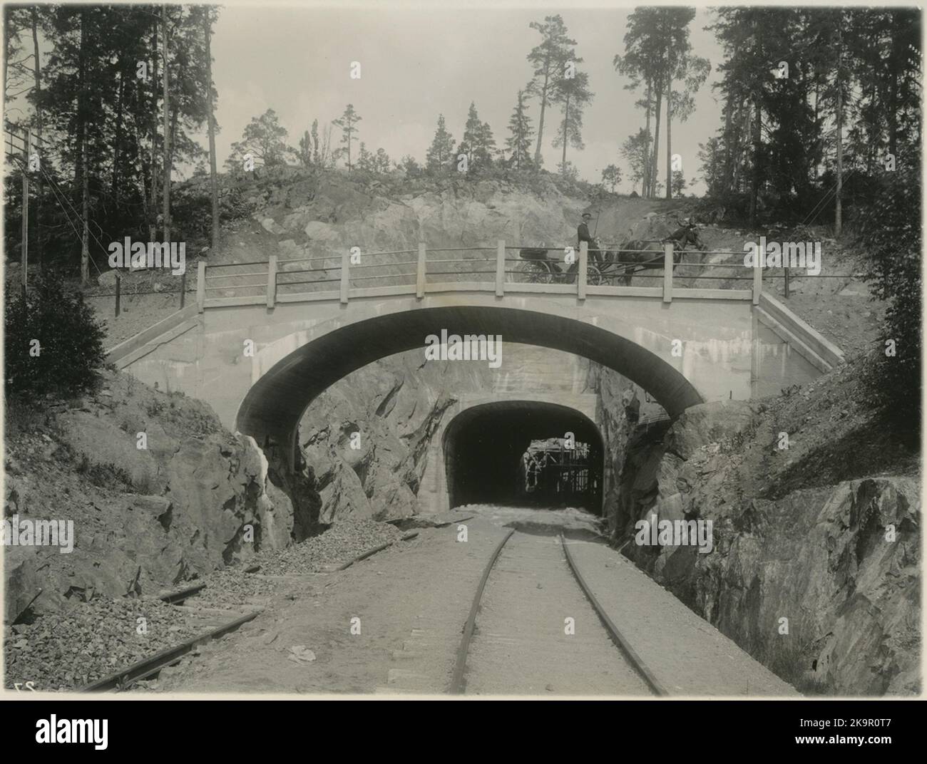Road bridge at Skärmsta along the double track Rönninge stream. Further ...