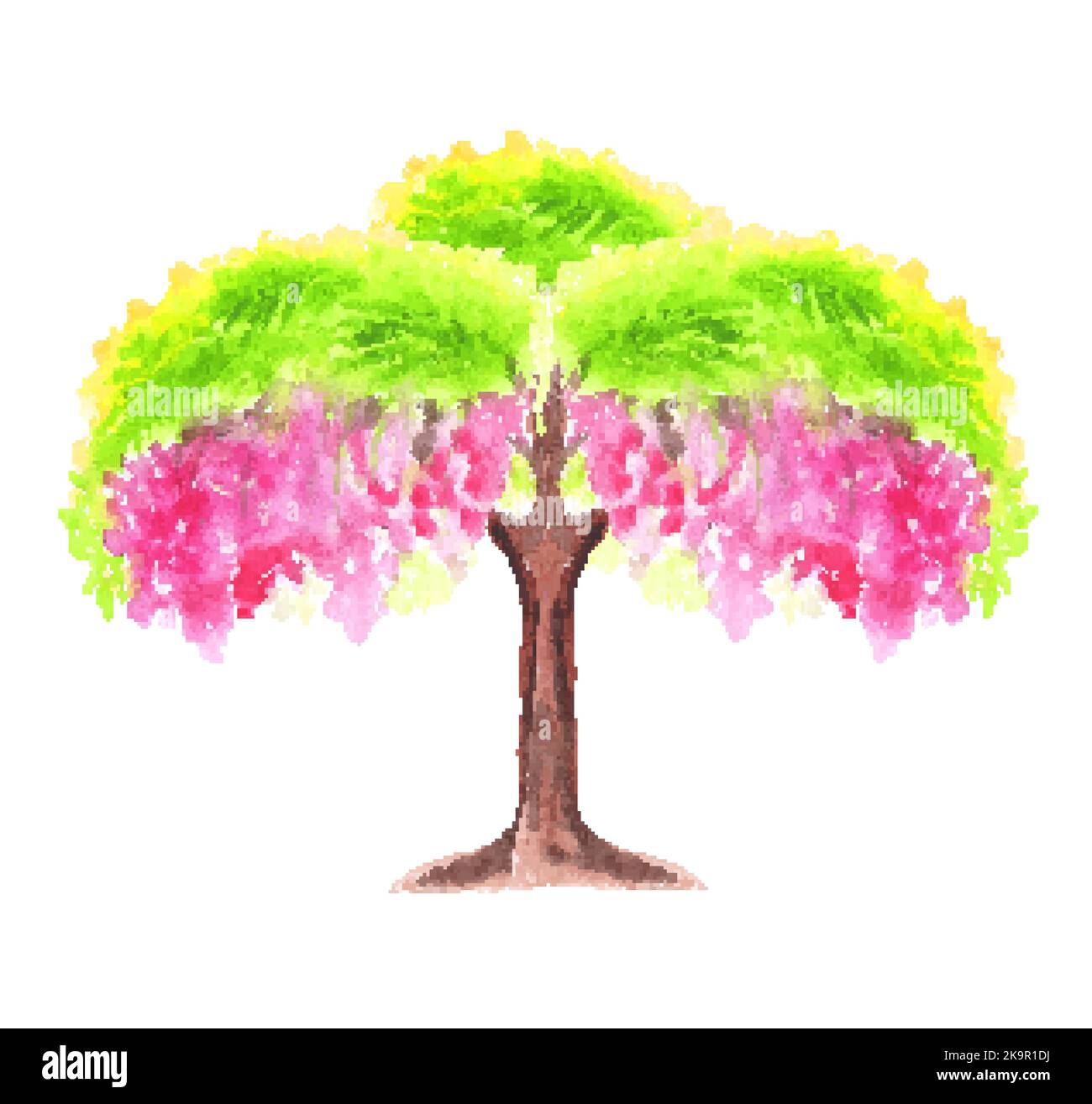 Watercolor hand painted tree in vector format Stock Vector Image & Art ...