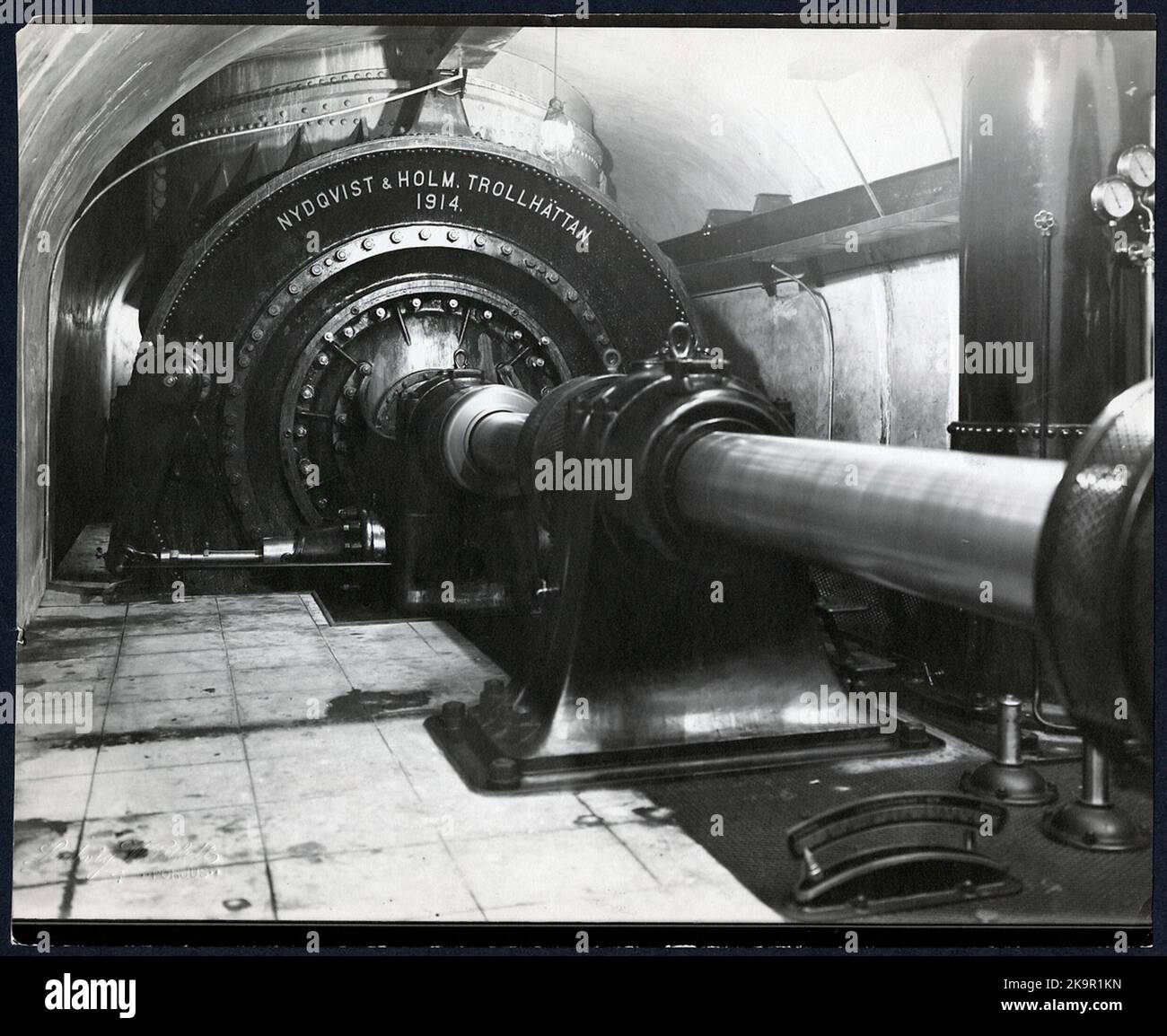Turbine in Olidan's hydropower plant Stock Photo - Alamy