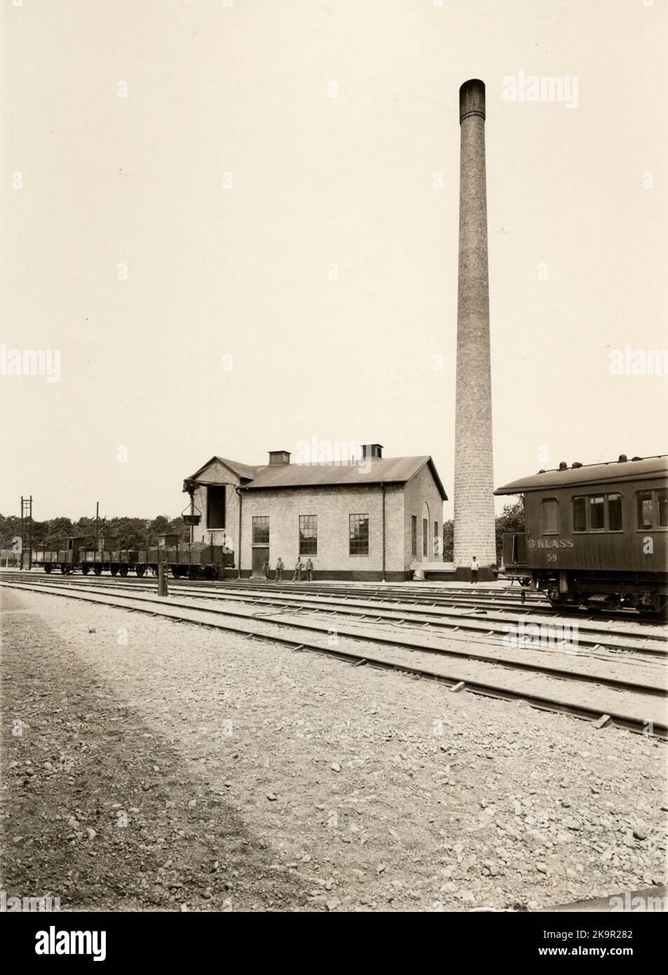 Conscarriage No. 59. OS wagon loaded with Kol. Gothenburg. The steam ...