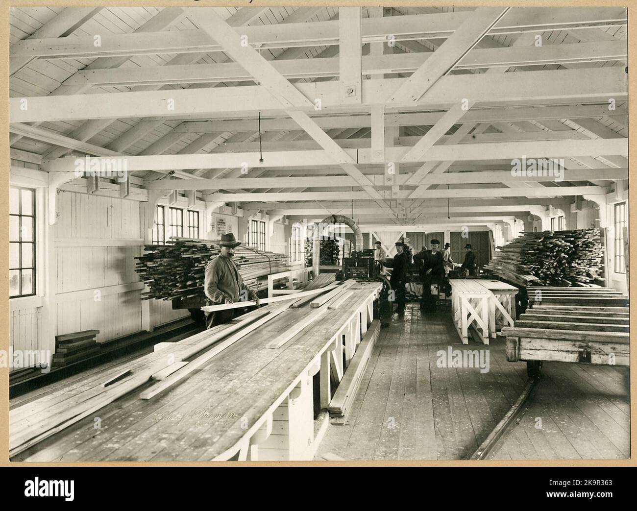 Ongoing work in the State Railway Grinding Factory in Piteå Stock Photo ...