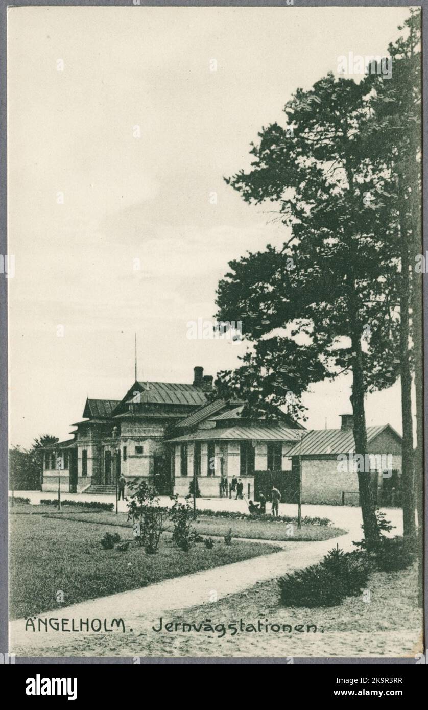 The station in Ängelholm from the street side Stock Photo - Alamy