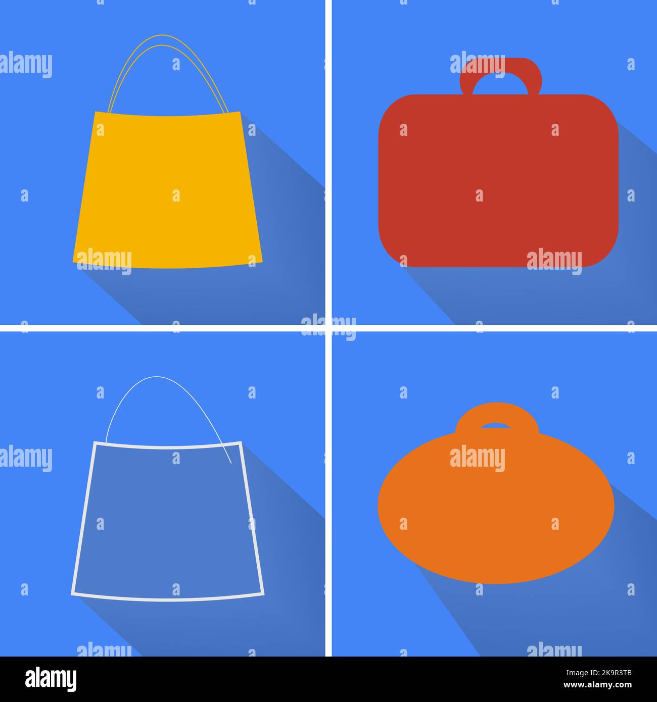 Vector Design Element In Flat Style Set Of Shopping Bags Stock Vector