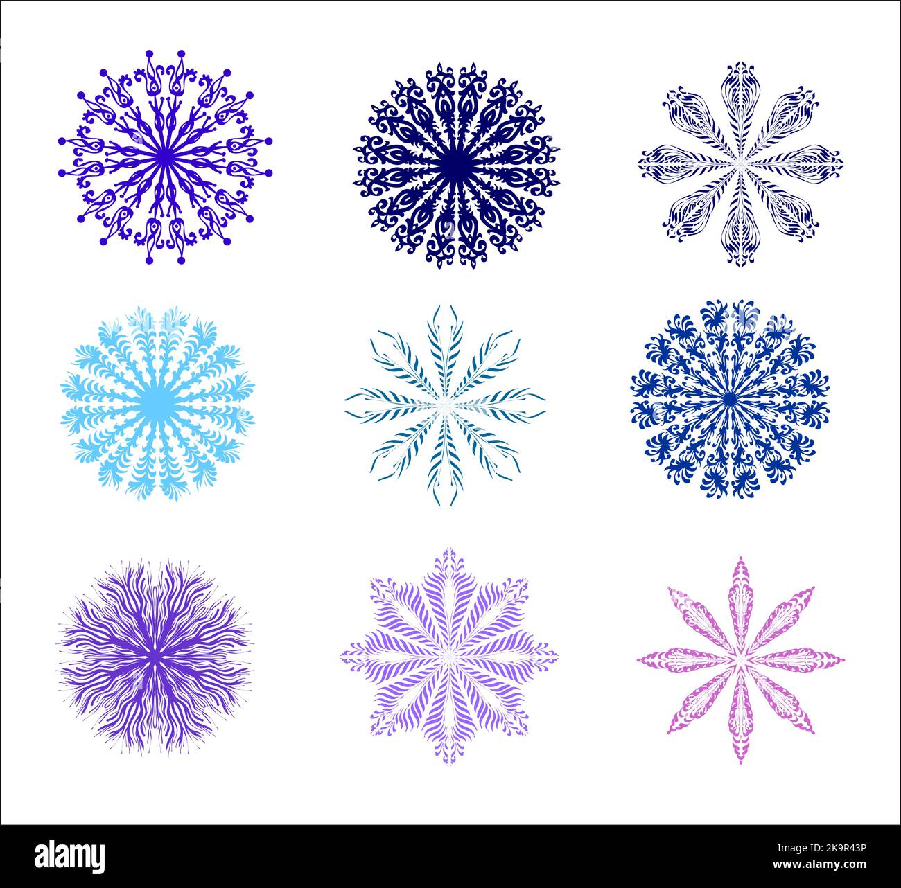 Blue stylized snowflake, vector illustration. Element for design Stock ...