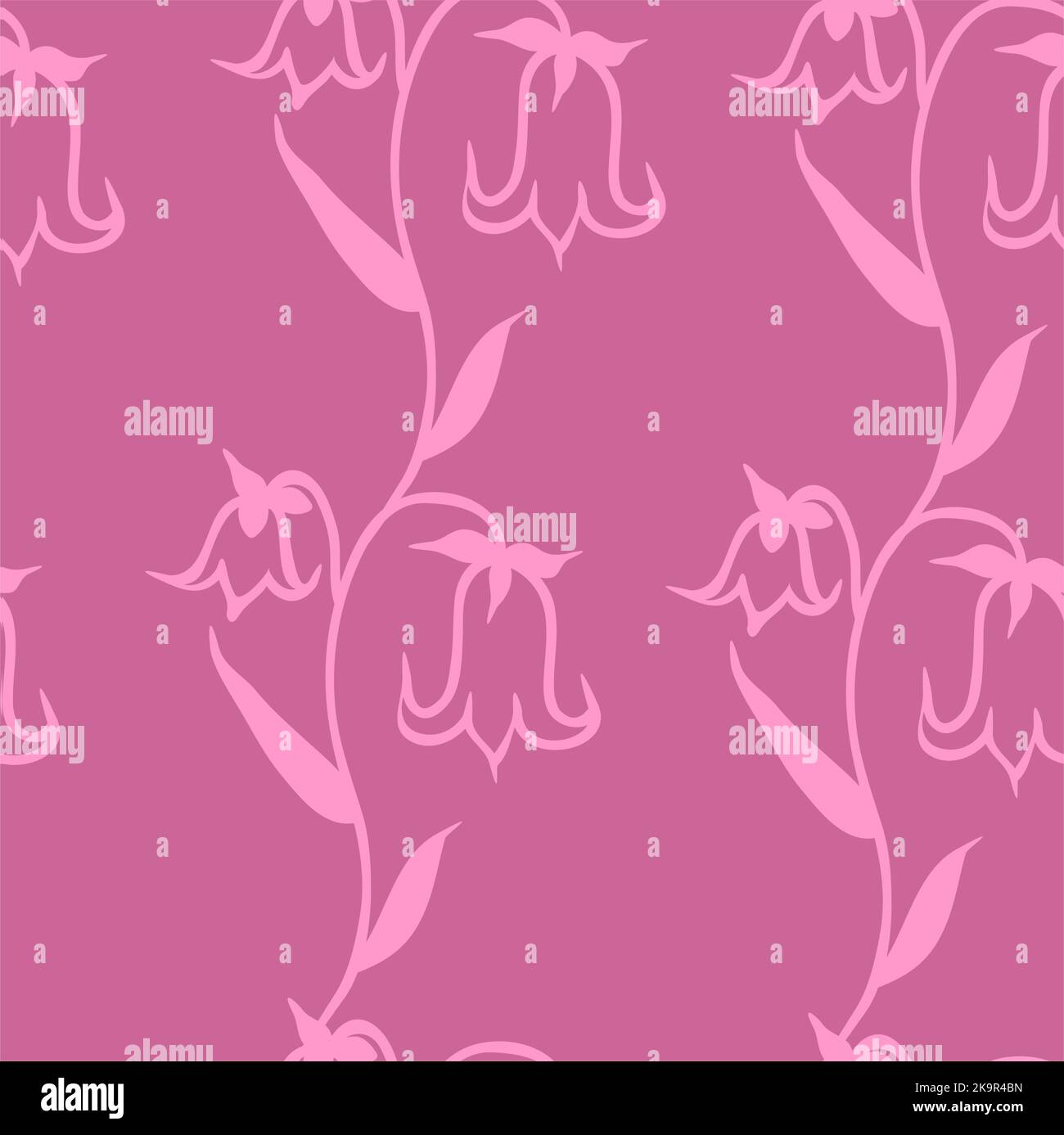 Seamless vector vintage pattern with bright stylized flowers Stock ...