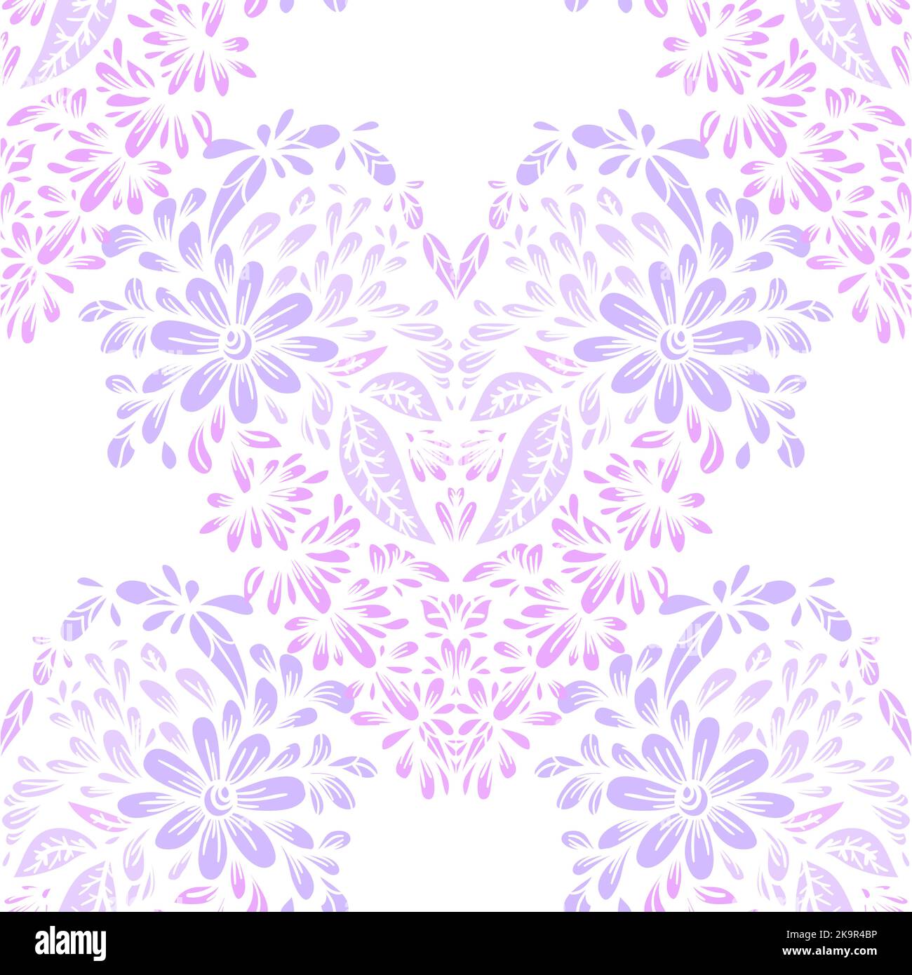 Seamless vector vintage pattern with bright stylized flowers Stock ...