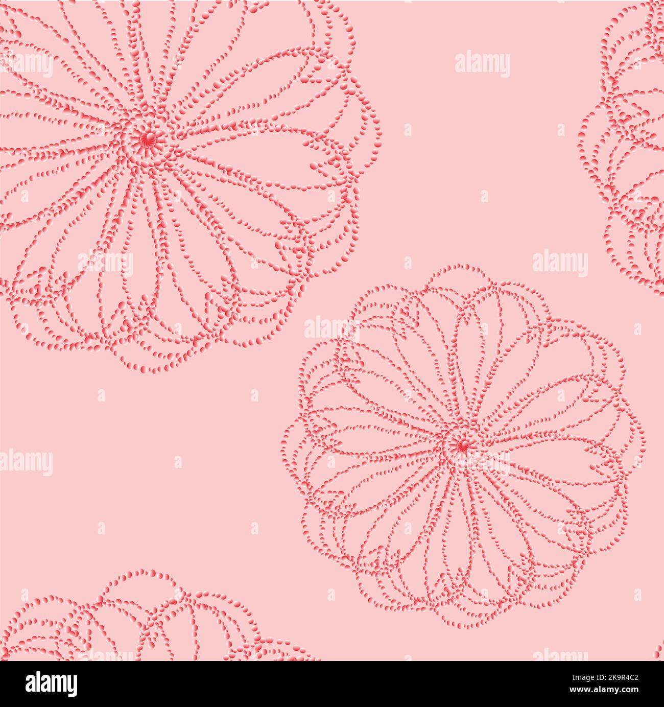 Seamless vector vintage pattern with bright stylized flowers Stock ...