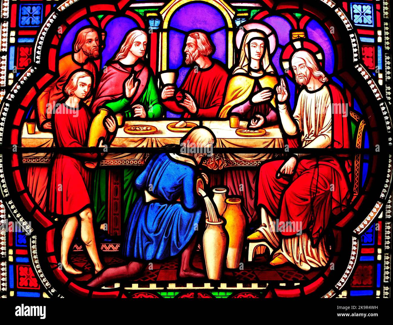 Ely Cathedral, 19th century stained glass window, by Wiliam Wailes ...
