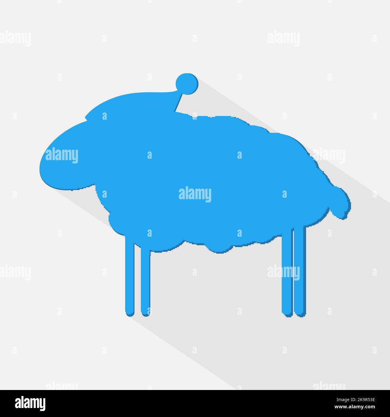 Vector design element in flat style. Blue sheep silhouette Stock Vector ...