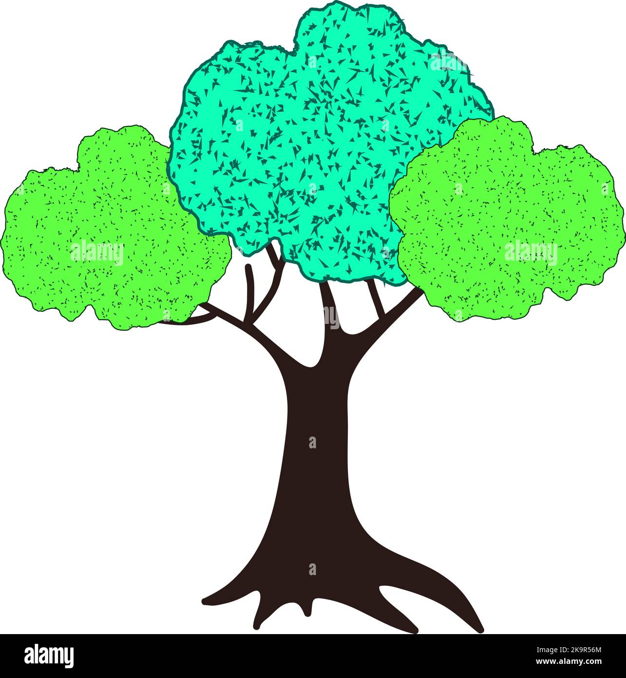 Bright hand drawn green trees isolated on white background Stock Vector ...