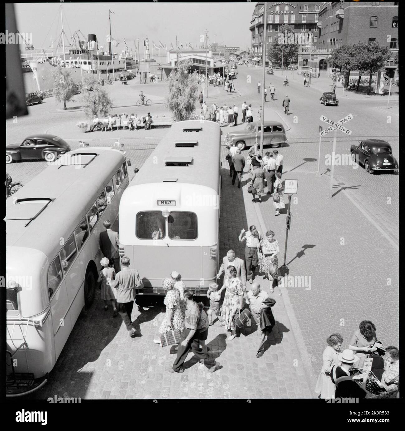 Bus station, Malmö. State Railways, SJ bus Stock Photo - Alamy