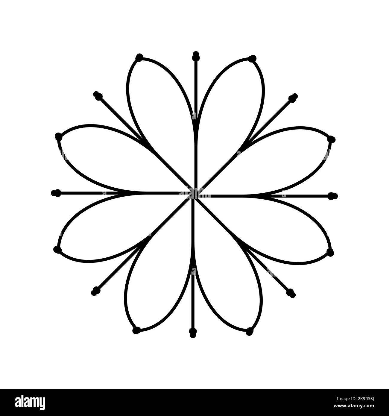 Abstract floral shape. Decorative design element. Round floral pattern ...