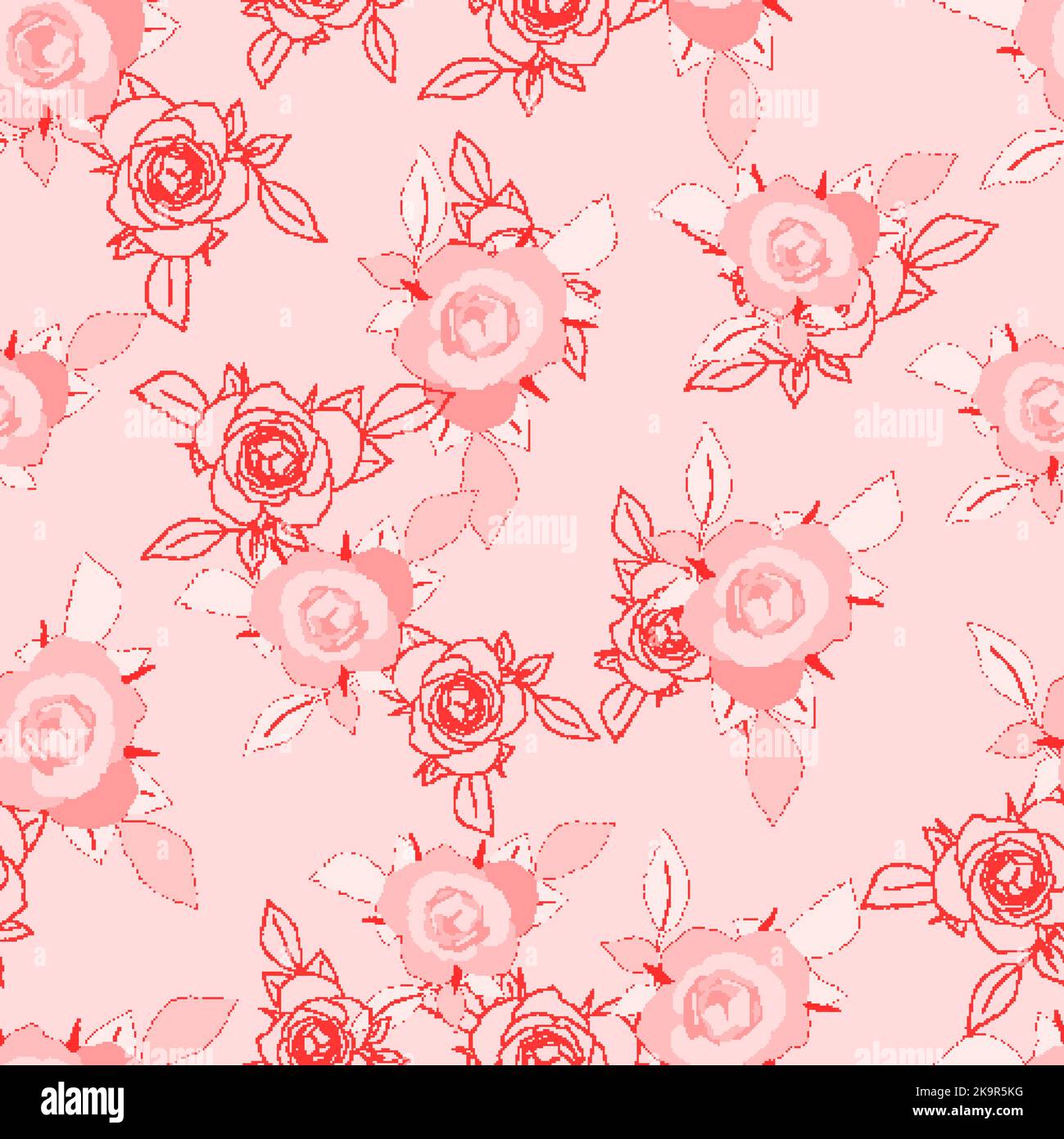 Vector decorative seamless pattern with herbal and floral motifs Stock ...