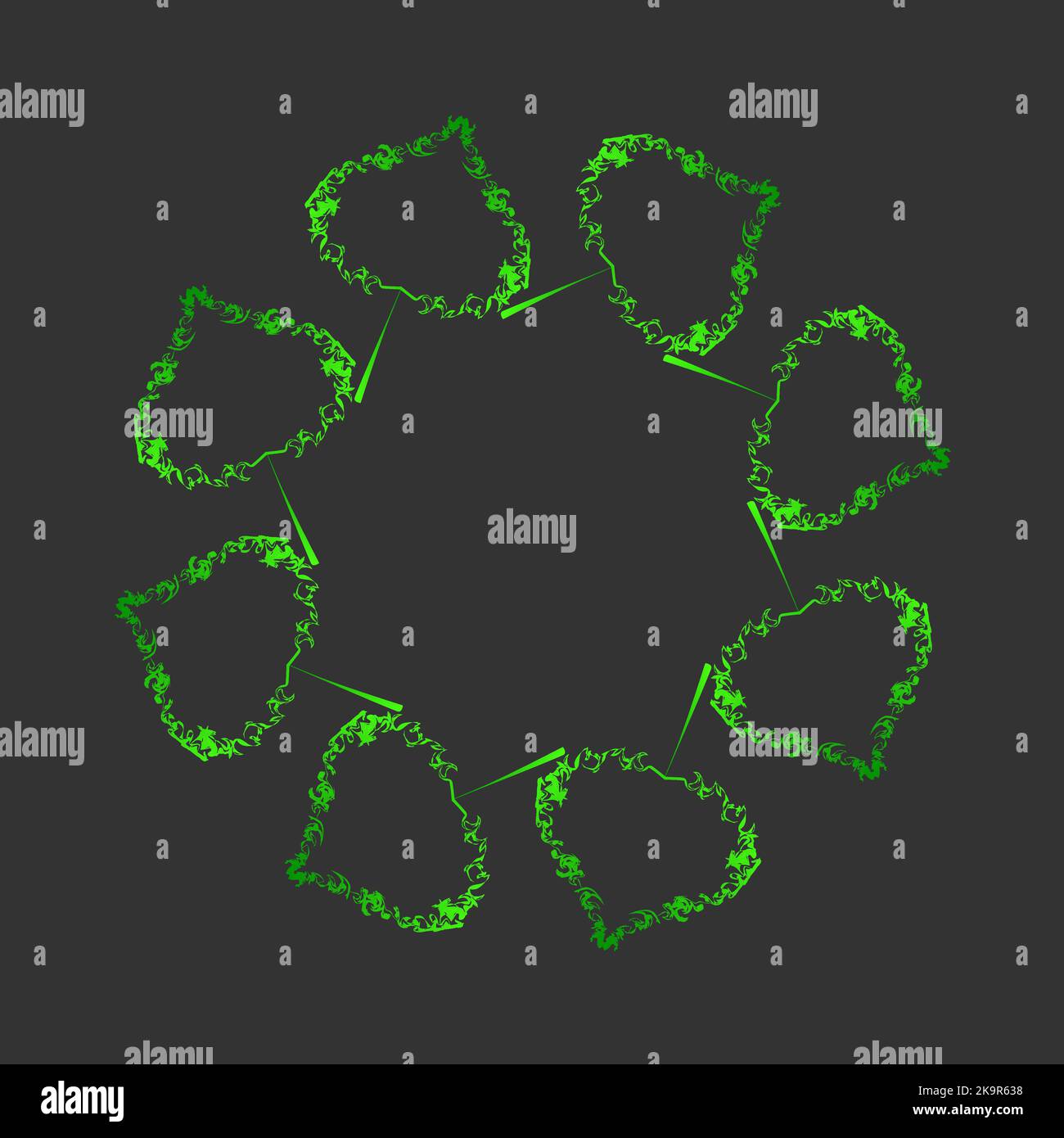 Bright wreath of spring green leaves Stock Vector Image & Art - Alamy