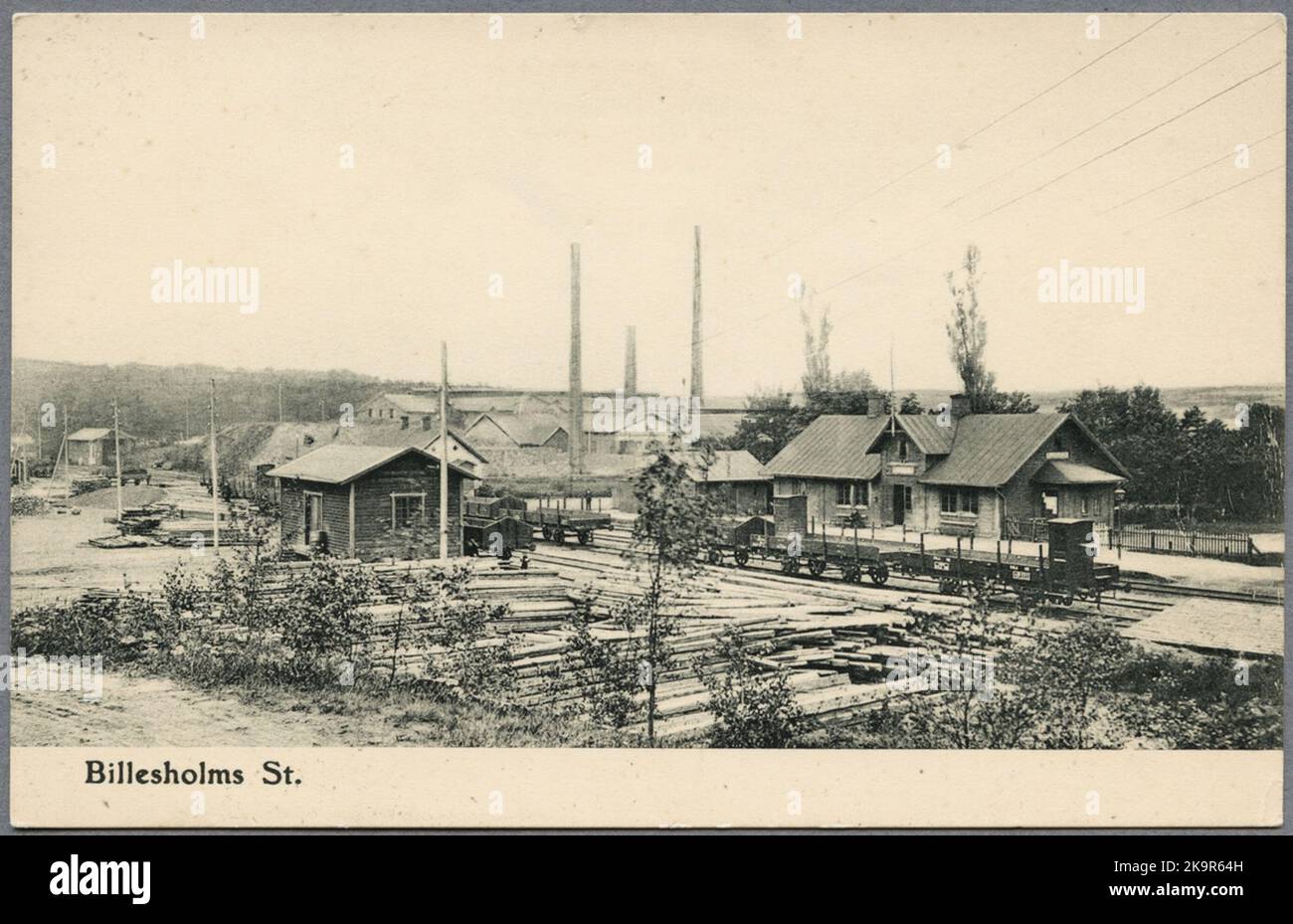 The station area in Billesholm Stock Photo - Alamy