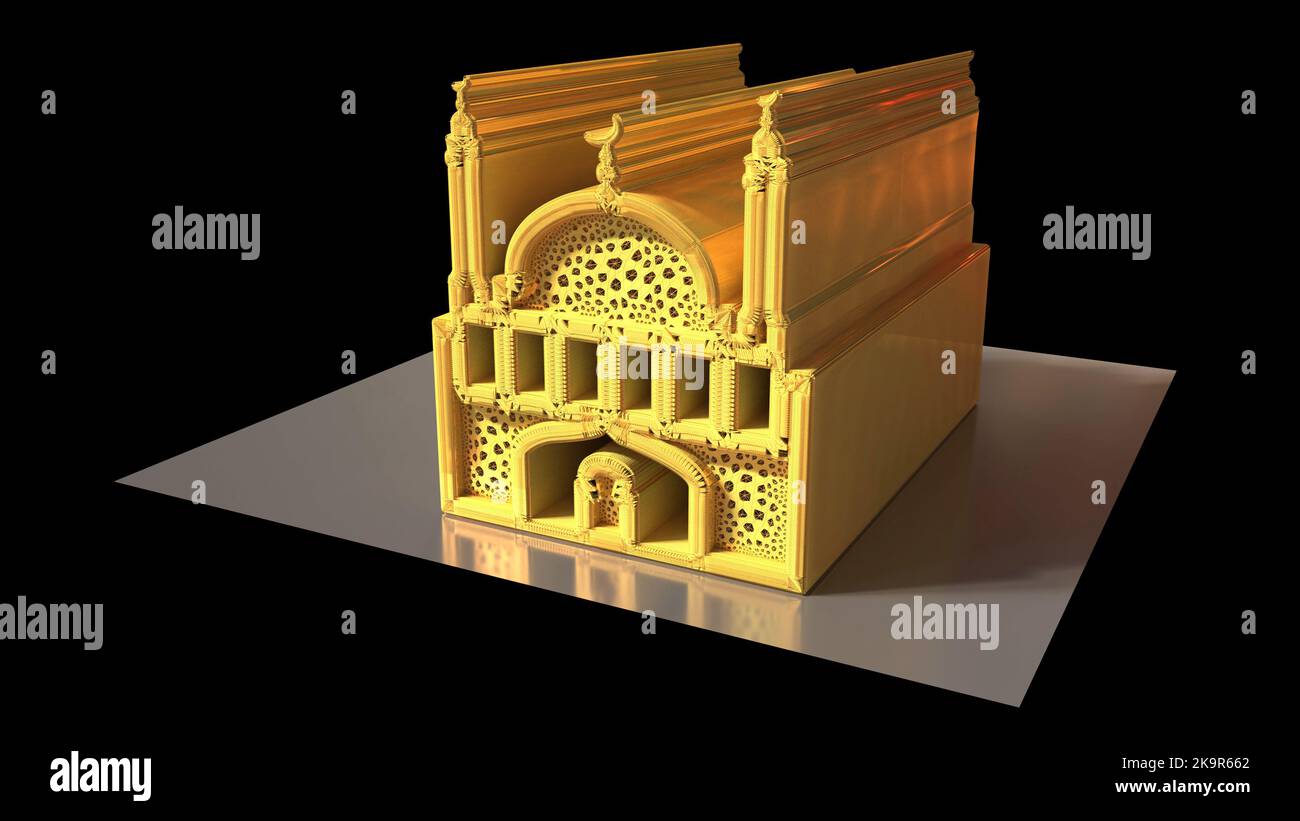 3D Illustration of a Mosque or Masjid -where Muslims perform prayers ...