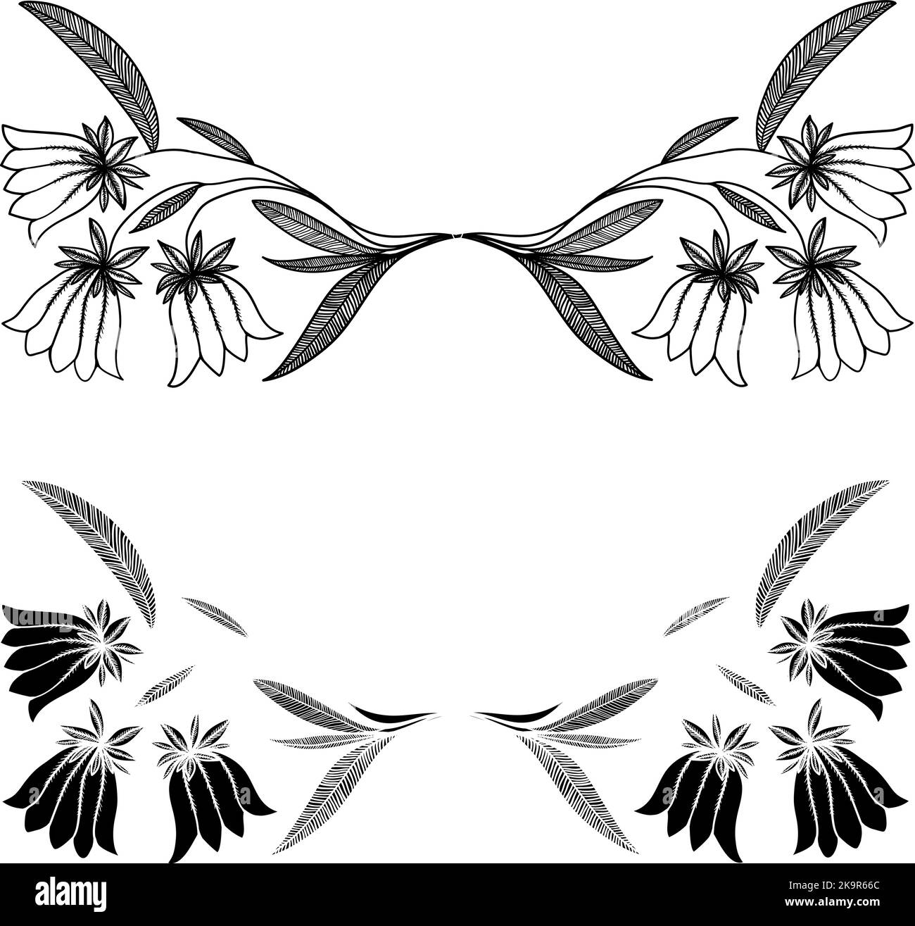 Colorful floral elements Black and White Stock Photos & Images - Alamy