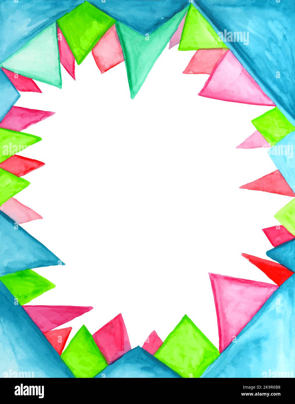 Hand painted colorful frame or border. Creative element for design ...