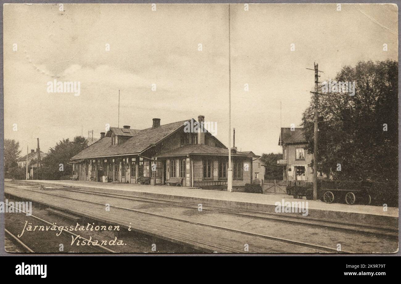 The railway station in Vislanda Stock Photo - Alamy