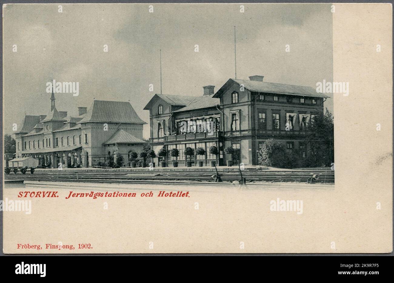 Storvik station and hotels Stock Photo - Alamy